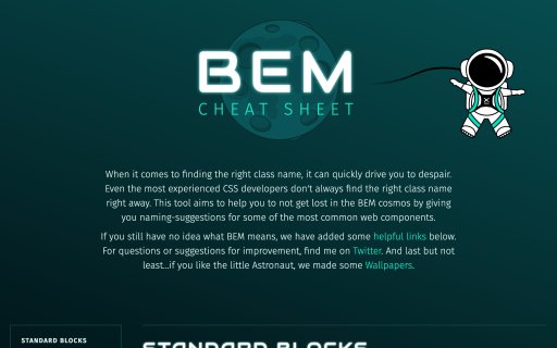 BEM naming cheat sheet — Find fast & responsive websites on SITEJOY