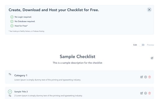 Checklist generator — Find fast & responsive websites on SITEJOY