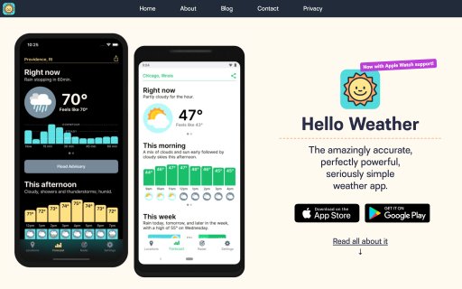 Hello Weather — Find fast & responsive websites on SITEJOY