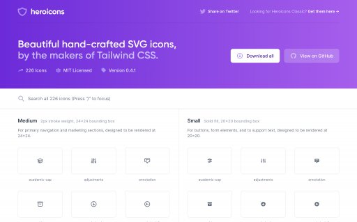 Hericons — Find fast & responsive websites on SITEJOY