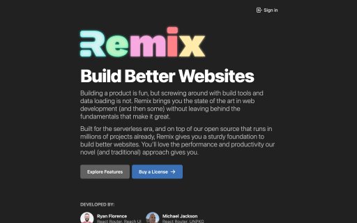 Remix Run — Find fast & responsive websites on SITEJOY
