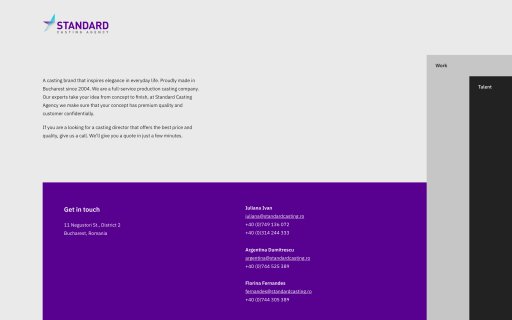 Standard Casting — Find fast & responsive websites on SITEJOY