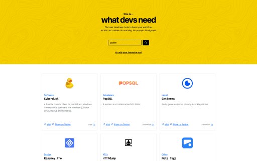 What Devs Need — Find fast & responsive websites on SITEJOY